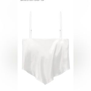 Zara | Tops | Zara White Satin Effect Triangle Crop Top | Poshmark